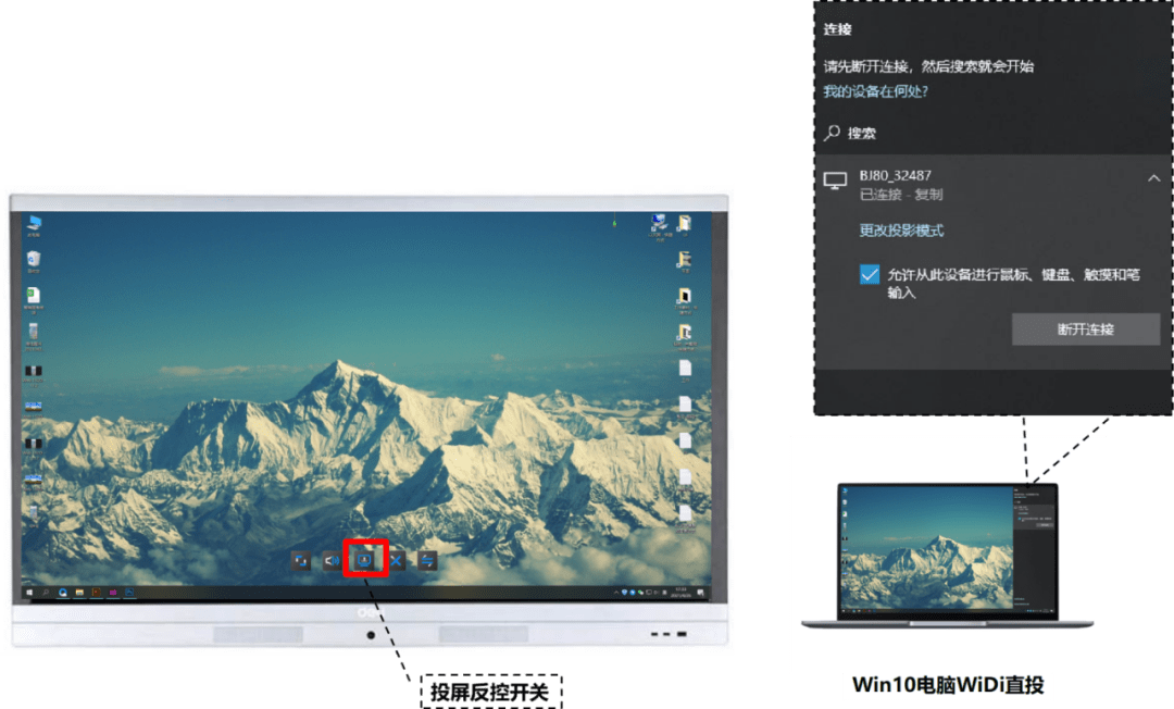 Screen mirroring control – Bijie Multimedia Collaboration System screen ...